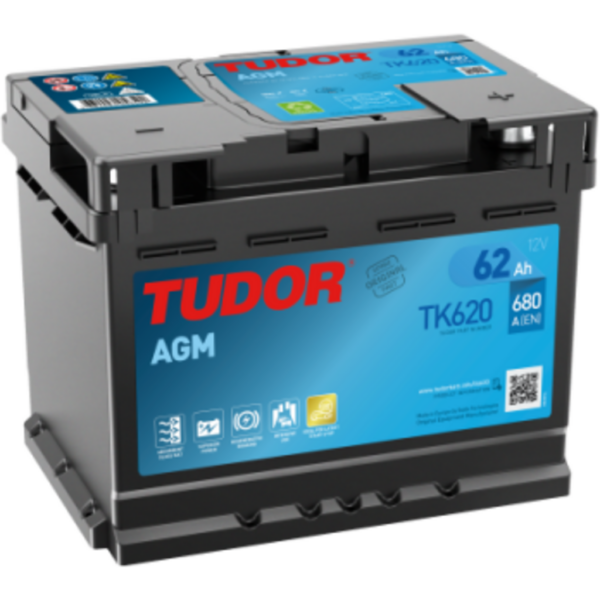 Batería Tudor TK620 Start-Stop Agm. Tecnología AGM. 12V - 62Ah/680A (EN ...
